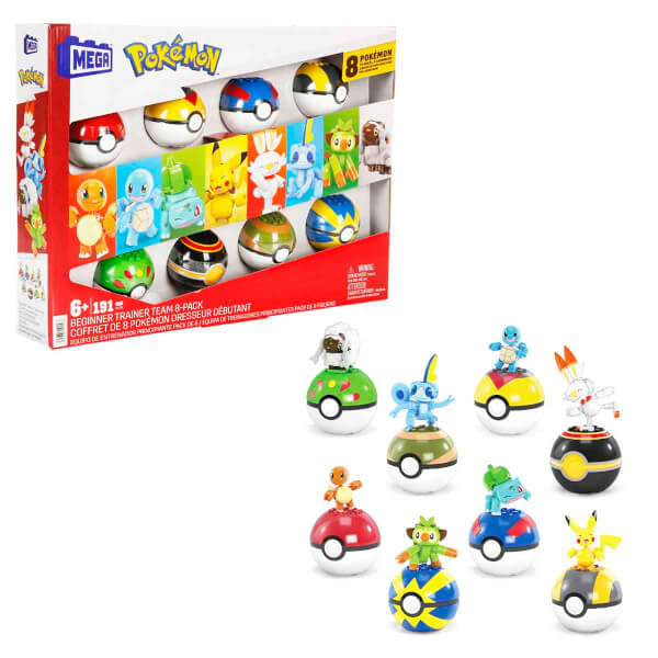 MEGA Pokemon Beginner Trainer Team 8’li Figür Yapım Seti 191 Parça ...