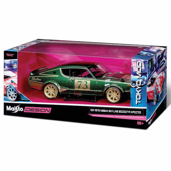 1:24 1973 Nissan Skyline 2000 GT-R (KPGC 110) Die Cast Araba