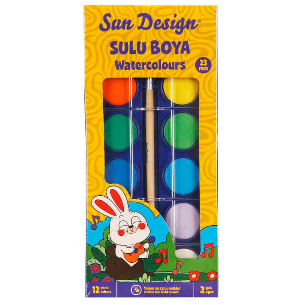 Sun Design Sulu Boya 12 Renk 4995 | Toyzz Shop