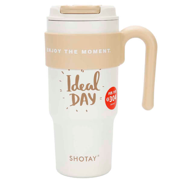 Ideal Day Yazılı Termos Kupa 1 L SHT-ST-8917 - Pembe | Toyzz Shop