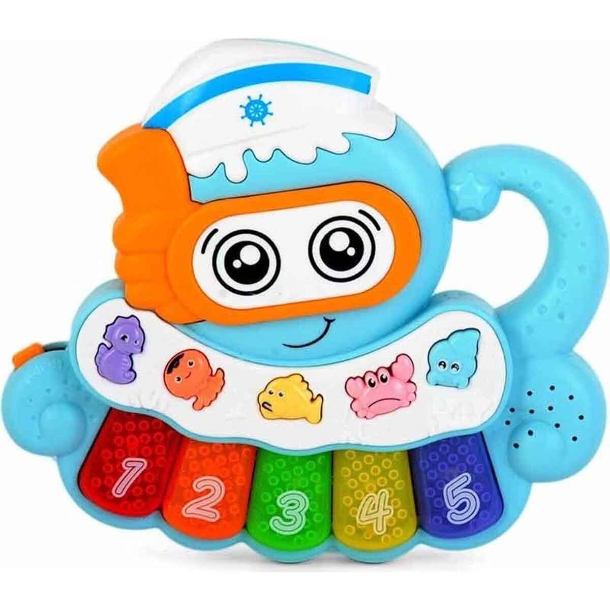 Minibo Sesli ve Işıklı Piyanolu Ahtapot - Mavi | Toyzz Shop