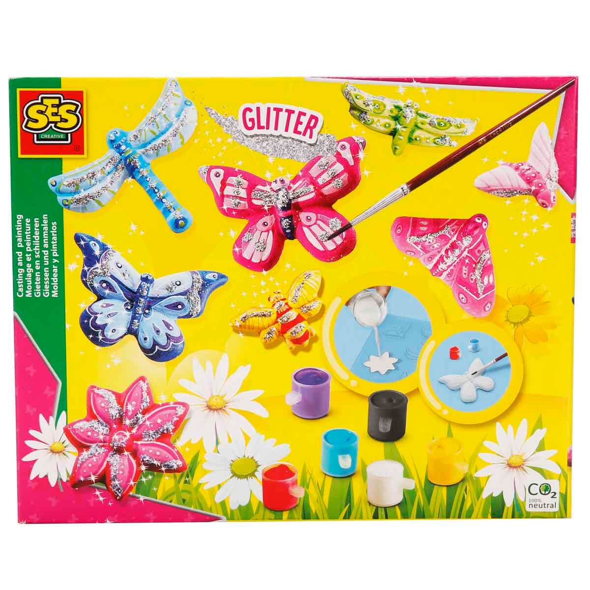 Kalıba Dök ve Boya Simli Kelebekler Boyama Seti | Toyzz Shop