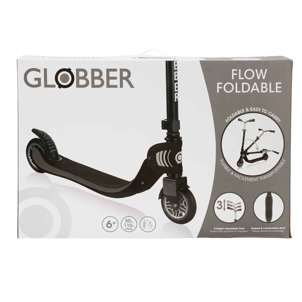 Globber Flow 125 Katlanabilir 2 Tekerlekli Siyah Scooter | Toyzz Shop