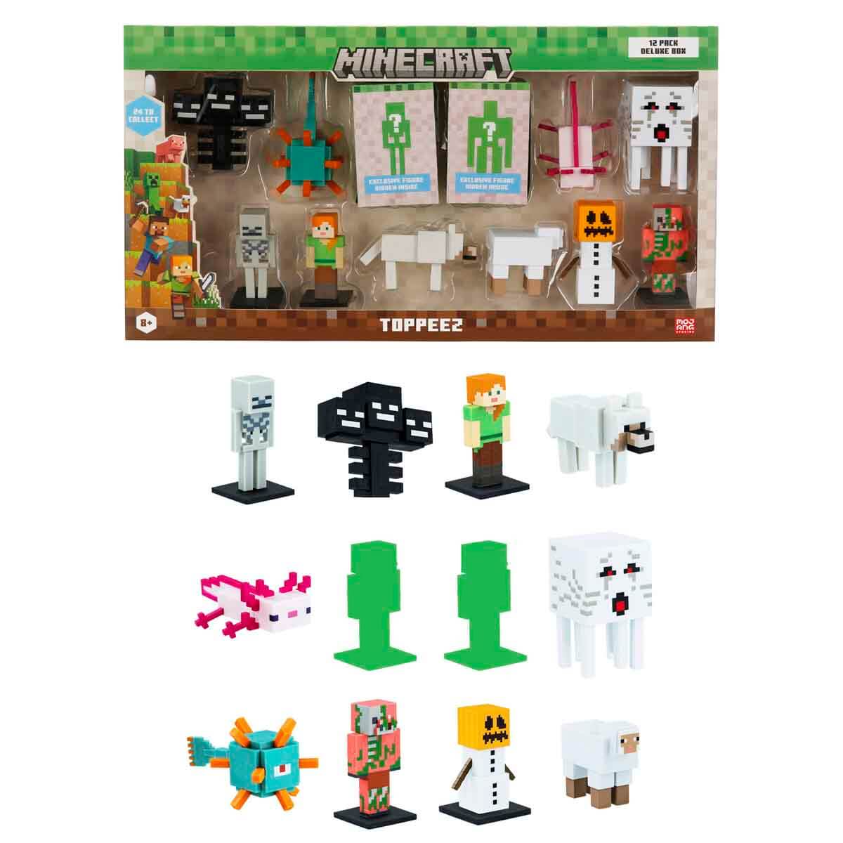 Minecraft 3D Toppeez Figür ve Kalem Başlığı 12'li Deluxe Set | Toyzz Shop