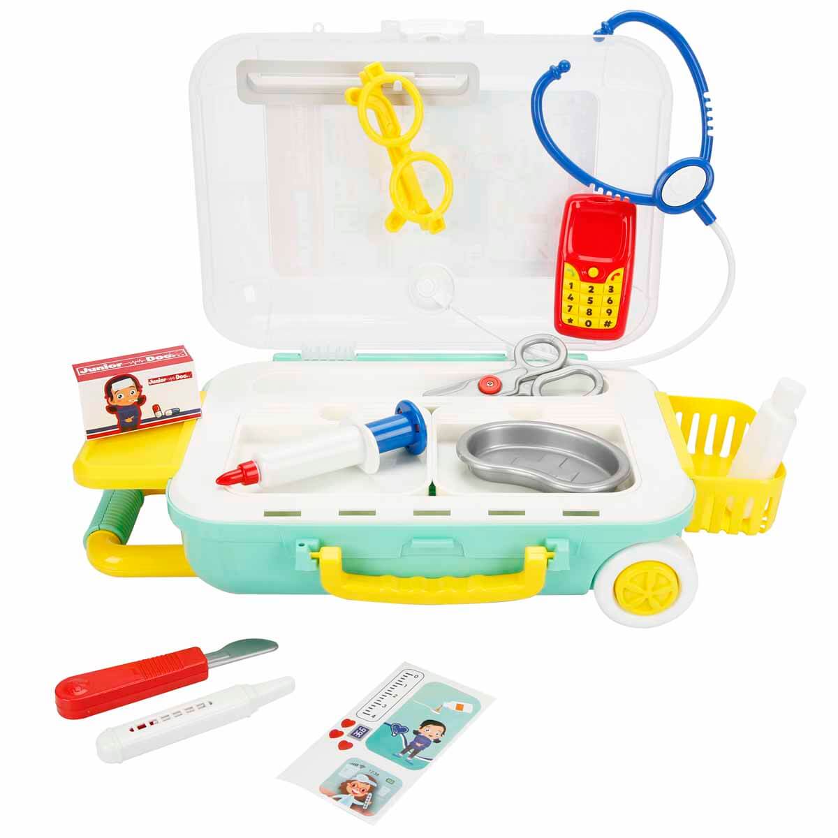 Junior Doc. Çekçekli Bavul Doktor Seti 18 Parça | Toyzz Shop