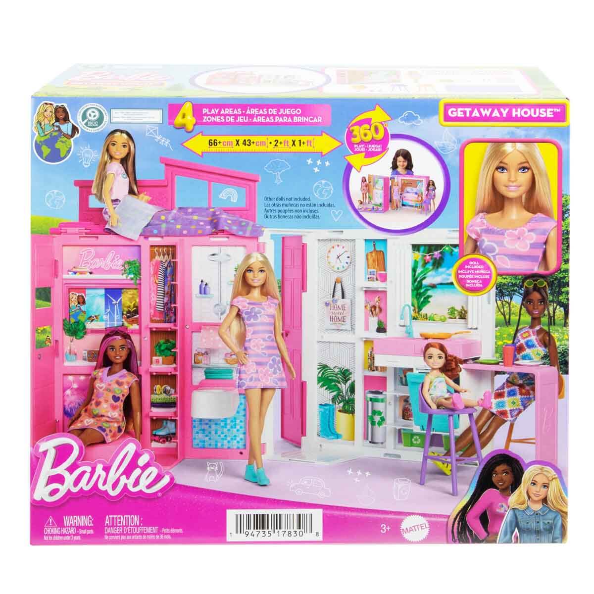 Barbie Portatif Tatil Evi Bebek ve Oyun Seti HRJ77 | Toyzz Shop