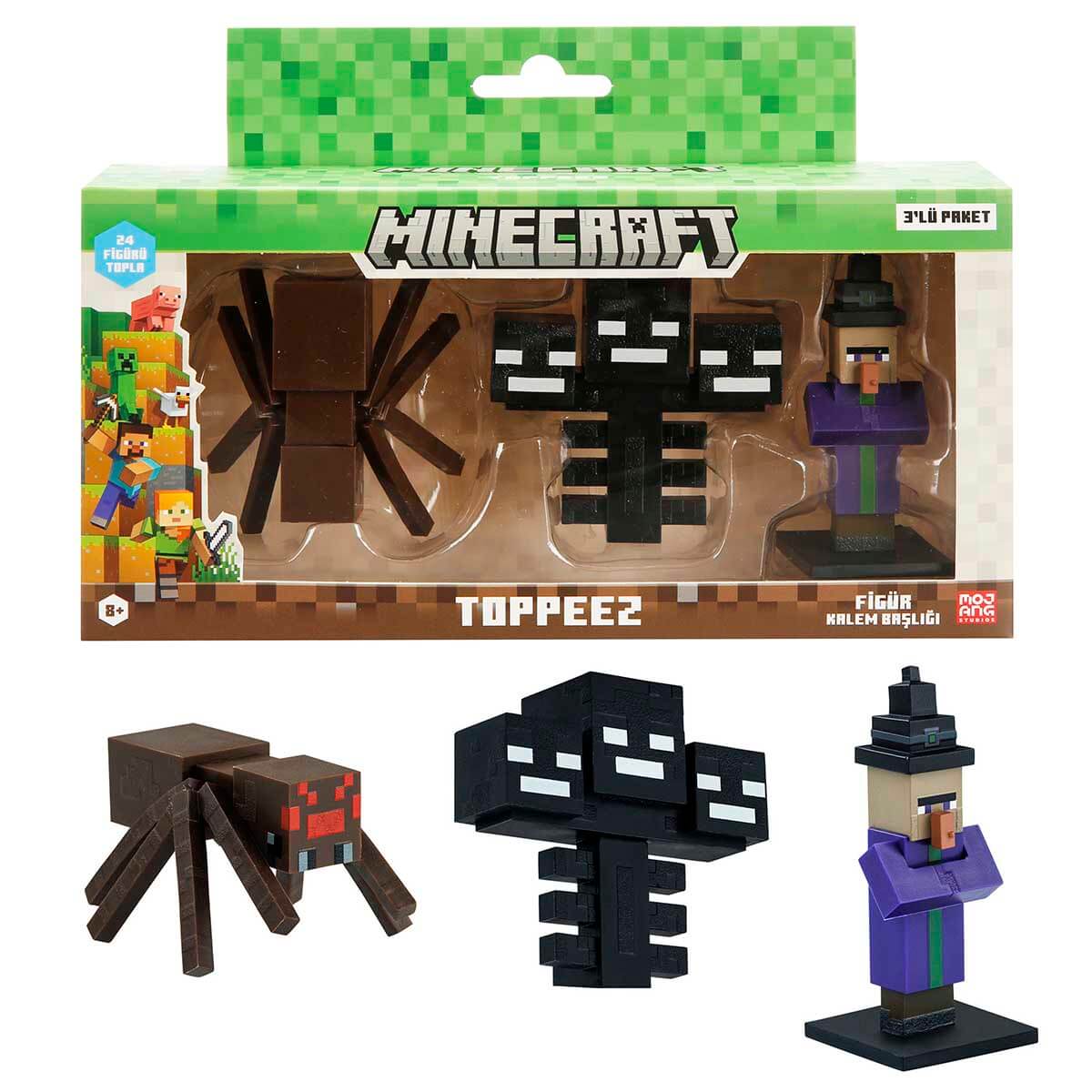 Minecraft 3D Toppeez Figür ve Kalem Başlığı 3’lü Paket - Spider ...