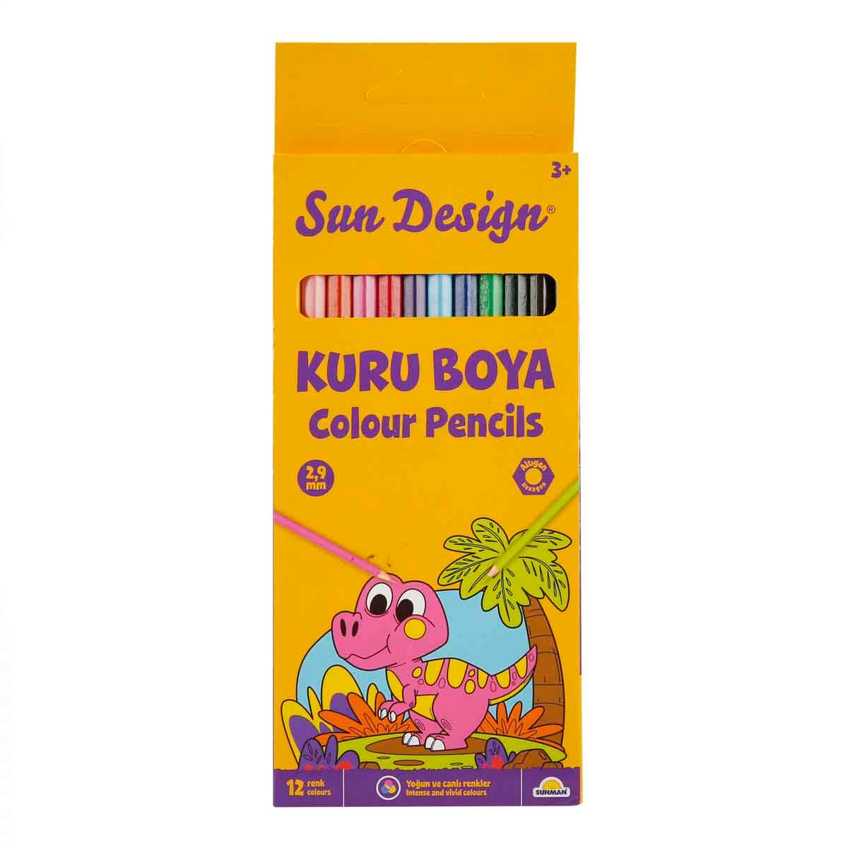 Sun Design Kuru Boya Kalemi 12’li 4990 | Toyzz Shop