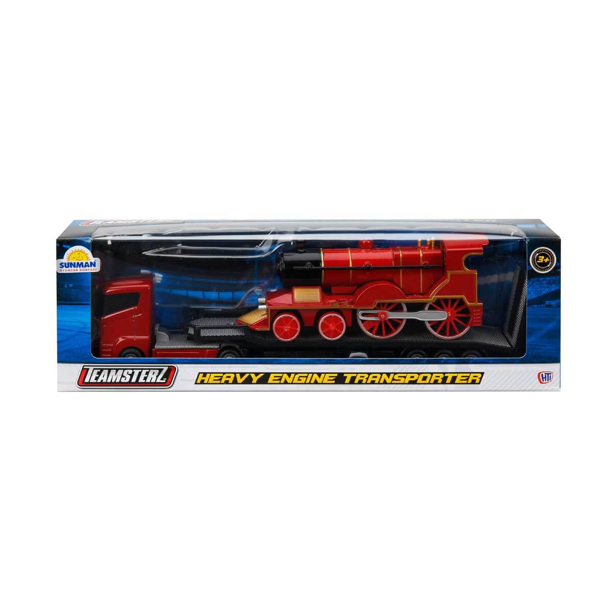 1:60 Teamsterz Transporter Tren Araçlar - Kırmızı Tır-Mavi Lokomotif ...