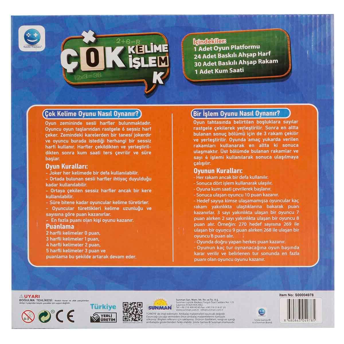Smile Games Çok Kelime Çok İşlem Kutu Oyunu | Toyzz Shop