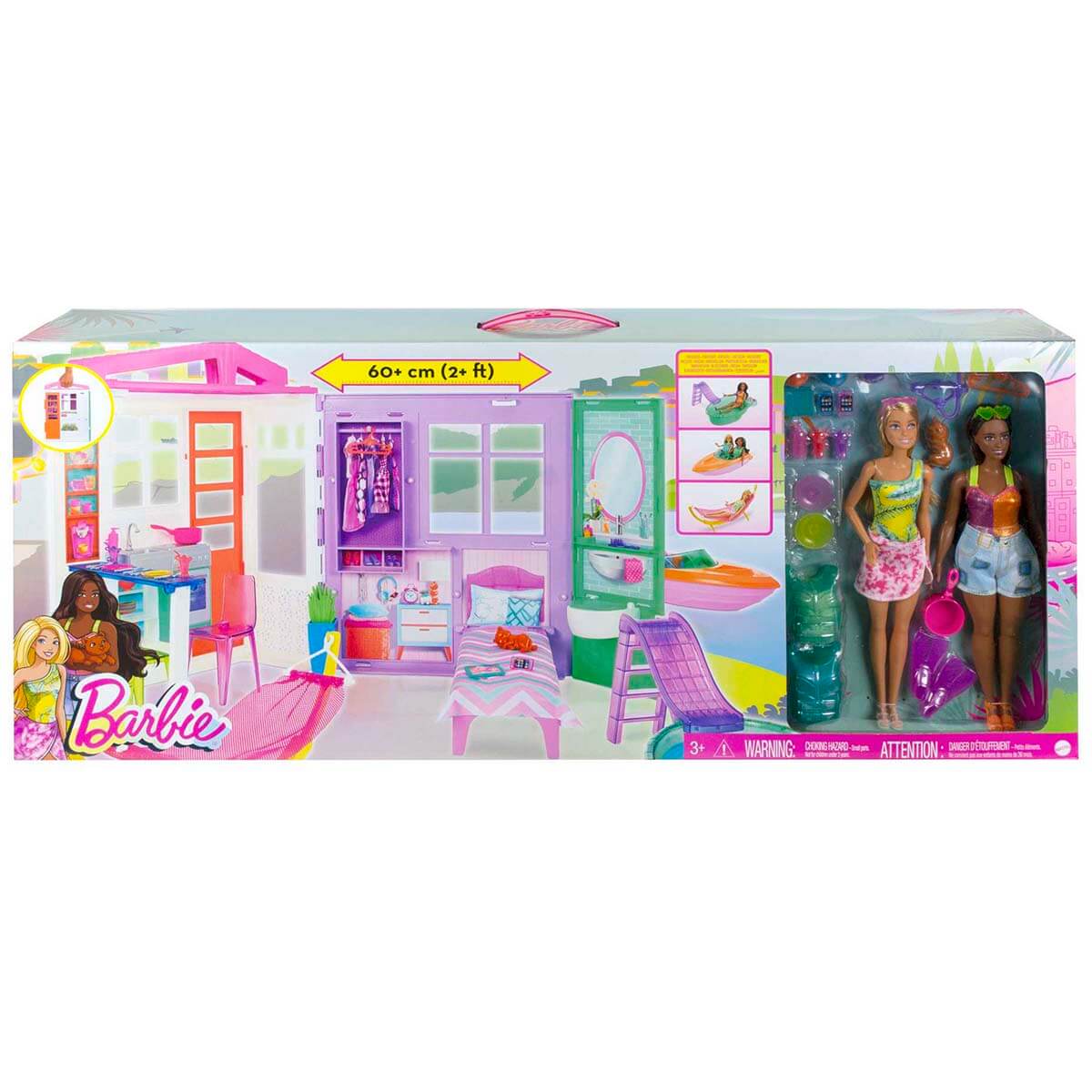 Barbie'nin Tatil Evi ve Aksesuarları Oyun Seti HGM56 | Toyzz Shop
