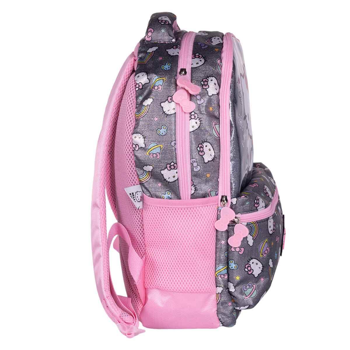 Hello Kitty Simli Gri Pembe Okul Çantası 2713 | Toyzz Shop