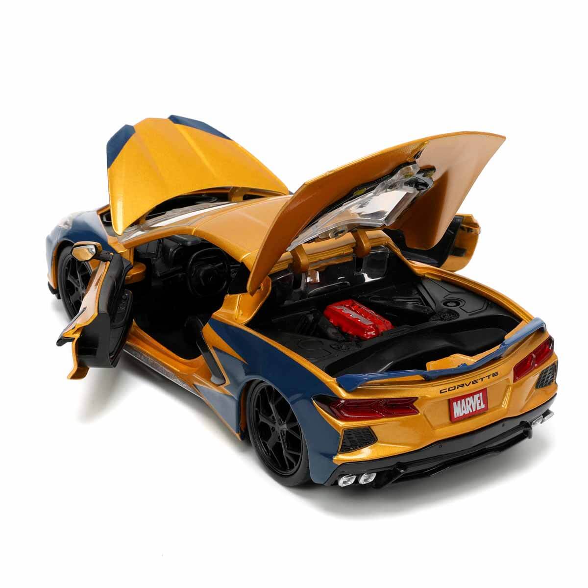 1:32 2020 Chevrolet Corvette Stingray Model Araba ve Wolverine Figür ...