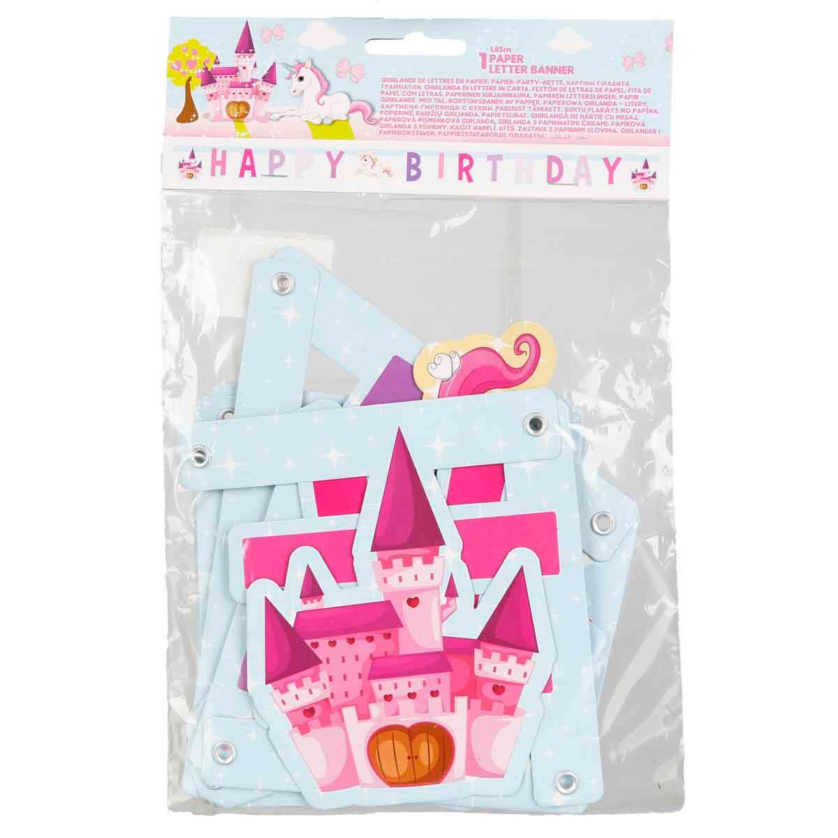 Unicorn Desenli Happy Birthday Yazılı Banner | Toyzz Shop