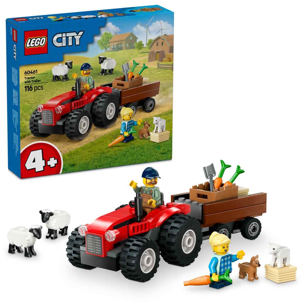 LEGO City Römorklu Kırmızı Çiftlik Traktörü ve Koyun 60461 - 4 Yaş ve ...