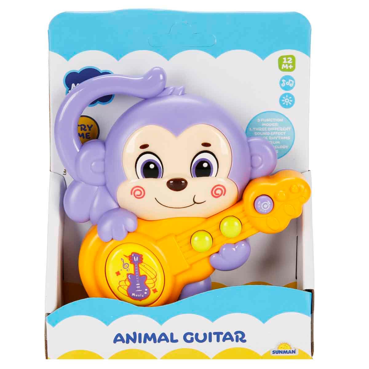 Minibo Sesli ve Işıklı Gitar Çalan Maymun - Mor | Toyzz Shop