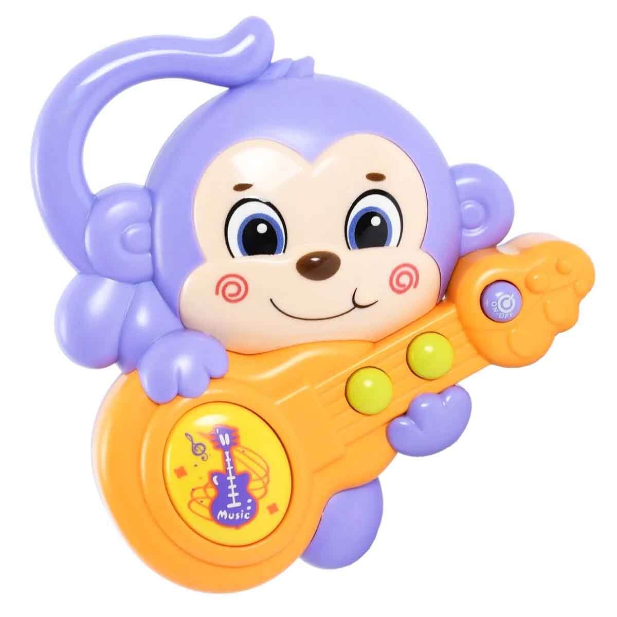 Minibo Sesli ve Işıklı Gitar Çalan Maymun - Mor | Toyzz Shop