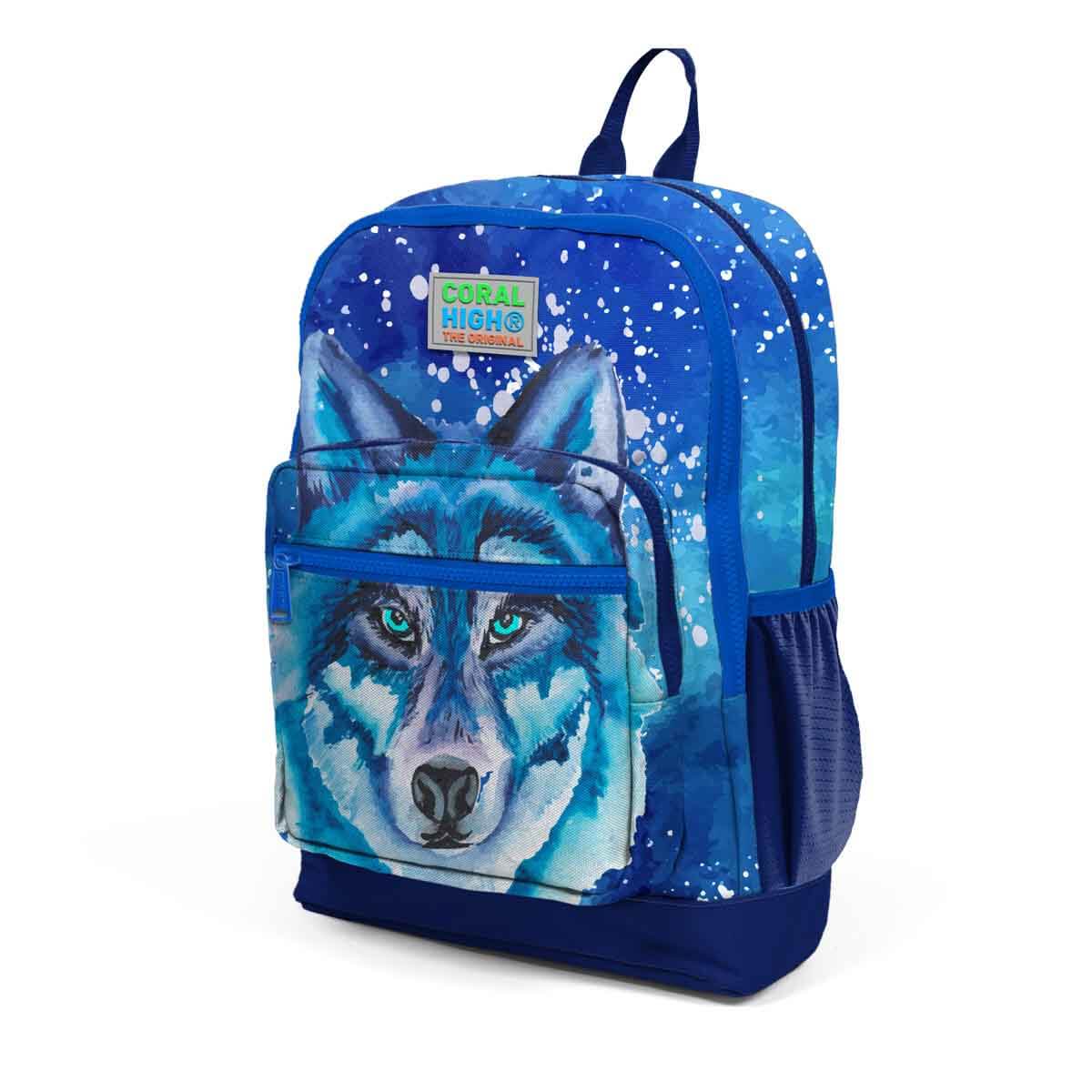 Coral High Mavi Kurt Desenli Okul Çantası 23743 | Toyzz Shop