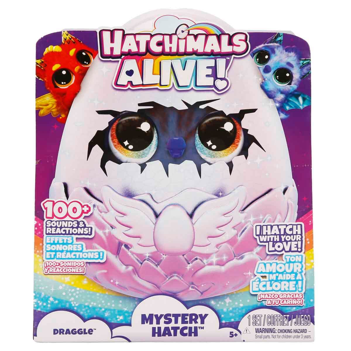 Sesli ve Işıklı Hatchimals Alive Mystery Hatch Draggle İnteraktif Peluş ...