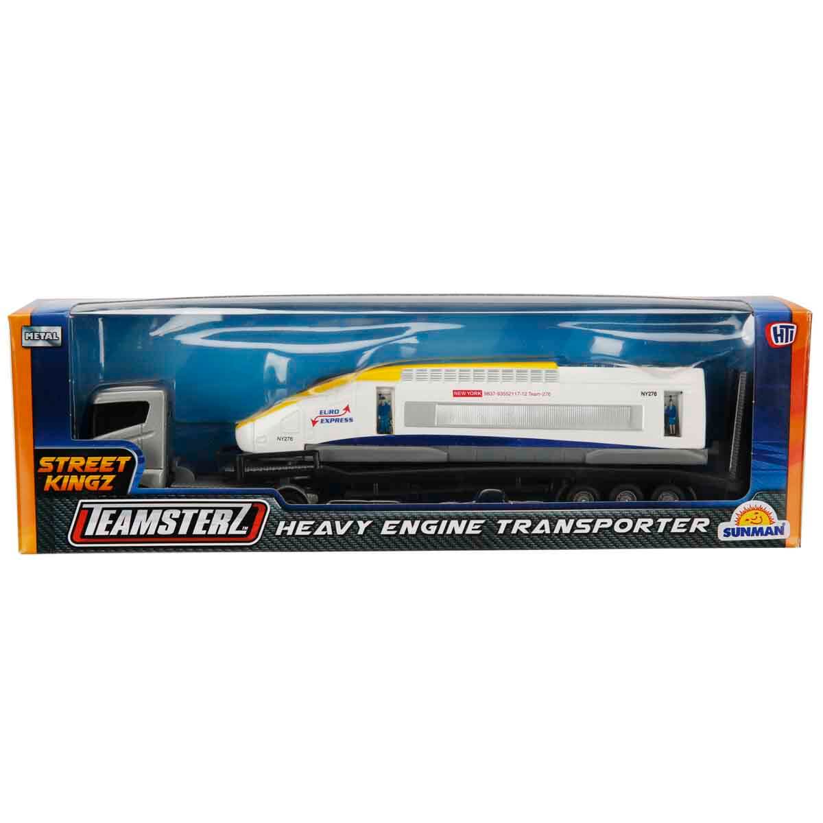 1:60 Teamsterz Transporter Tren Araçlar - Kırmızı Tır-Mavi Lokomotif ...