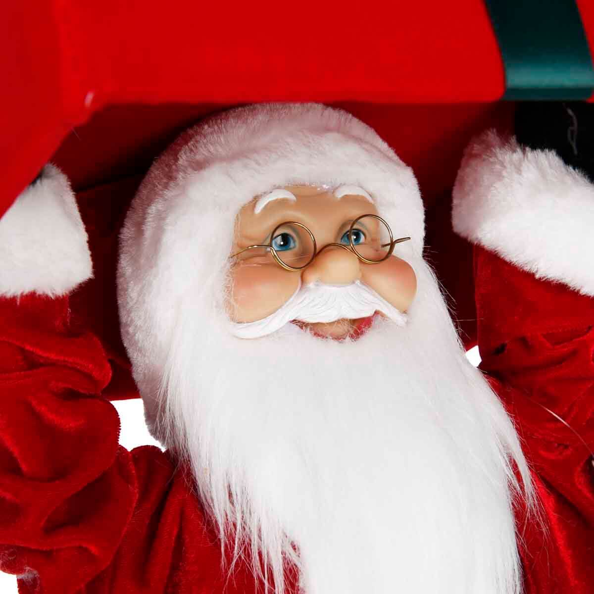 Işıklı Noel Baba Figürlü Dekoratif Hediye Kutusu 59 cm | Toyzz Shop