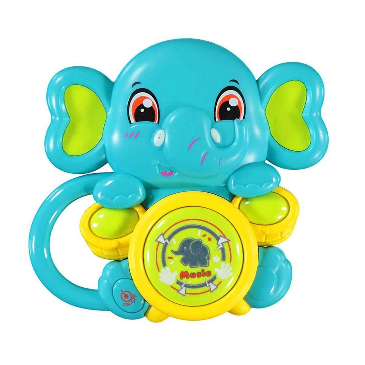 Minibo Sesli ve Işıklı Davul Çalan Fil - Mavi | Toyzz Shop