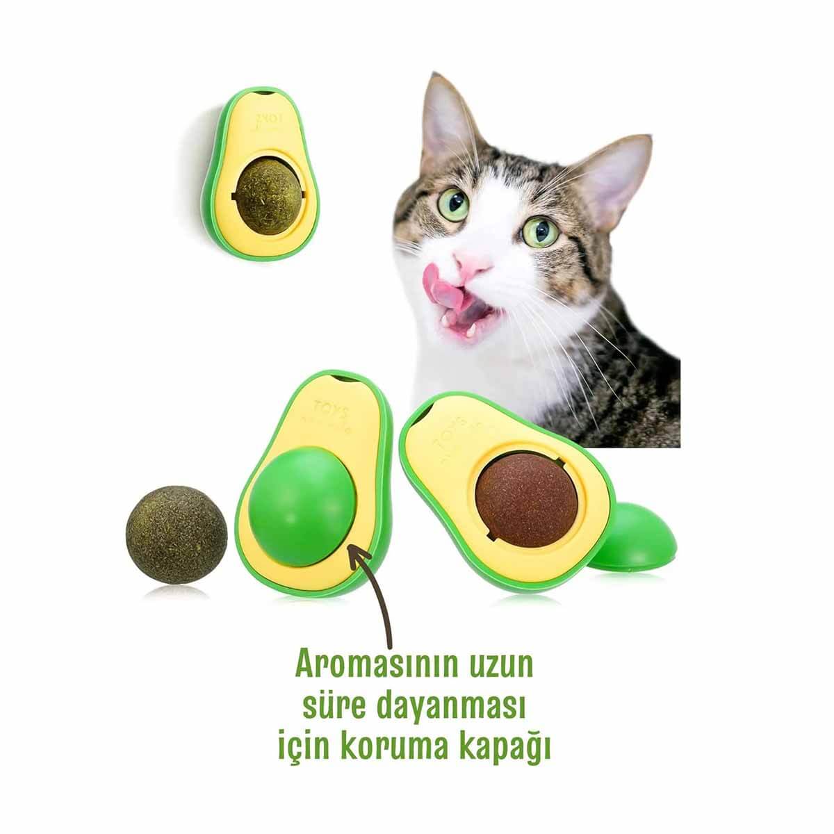 Miyav – Yenebilir Catnipli Avokado Şekilli Kedi Yalama Topu | Toyzz Shop