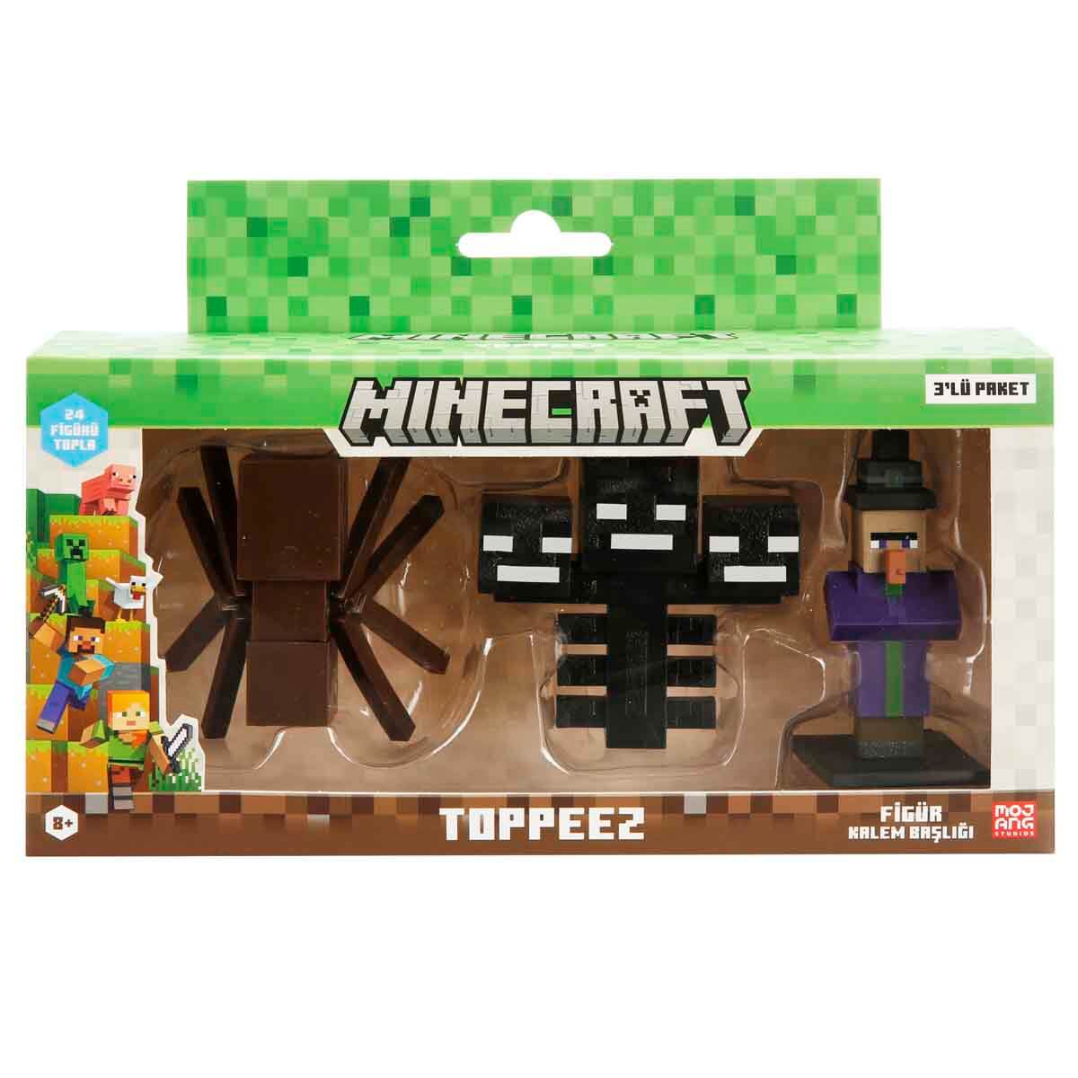 Minecraft 3D Toppeez Figür ve Kalem Başlığı 3’lü Paket - Spider ...