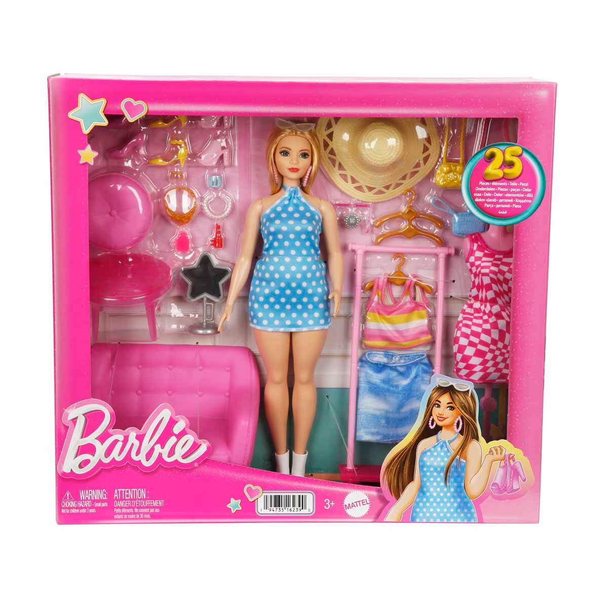 Barbie'nin Kıyafet ve Aksesuar Askısı Oyun Seti HPL78 | Toyzz Shop