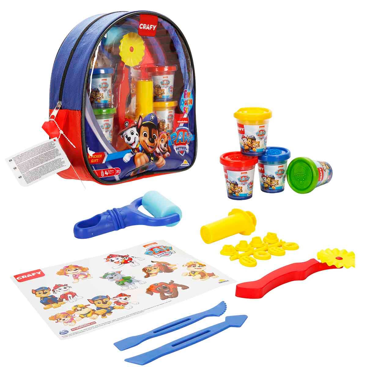 Crafy Sırt Çantalı PAW Patrol Oyun Hamuru Seti 200 gr 18 Parça | Toyzz Shop