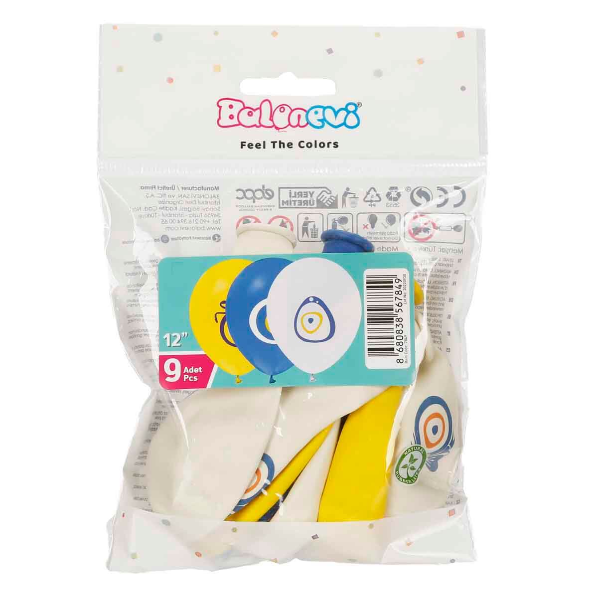Nazar Boncuğu Desenli Balon 9’lu | Toyzz Shop