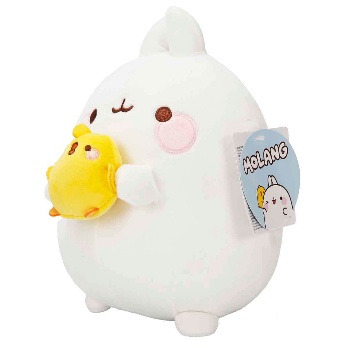 Molang Peluş 23 cm 760024981 - Avokado Tutan Beyaz Molang | Toyzz Shop