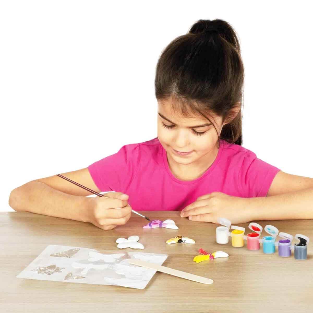 Kalıba Dök ve Boya Simli Kelebekler Boyama Seti | Toyzz Shop