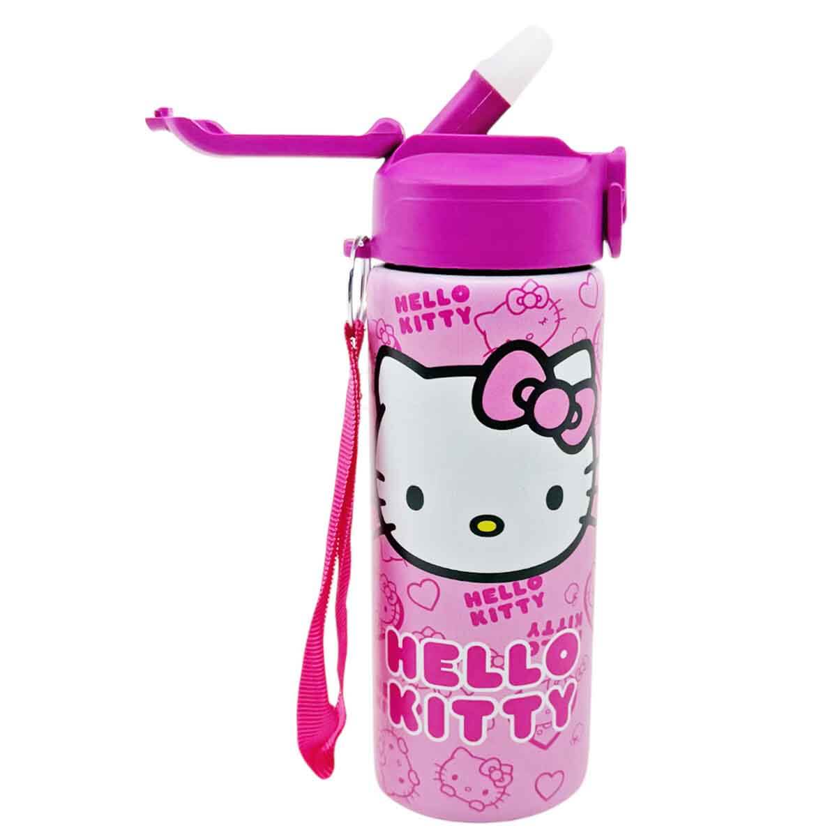 Hello Kitty Desenli Pembe Çelik Matara 600 ml 3447 | Toyzz Shop