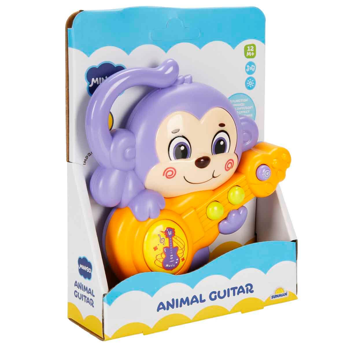 Minibo Sesli ve Işıklı Gitar Çalan Maymun - Mor | Toyzz Shop