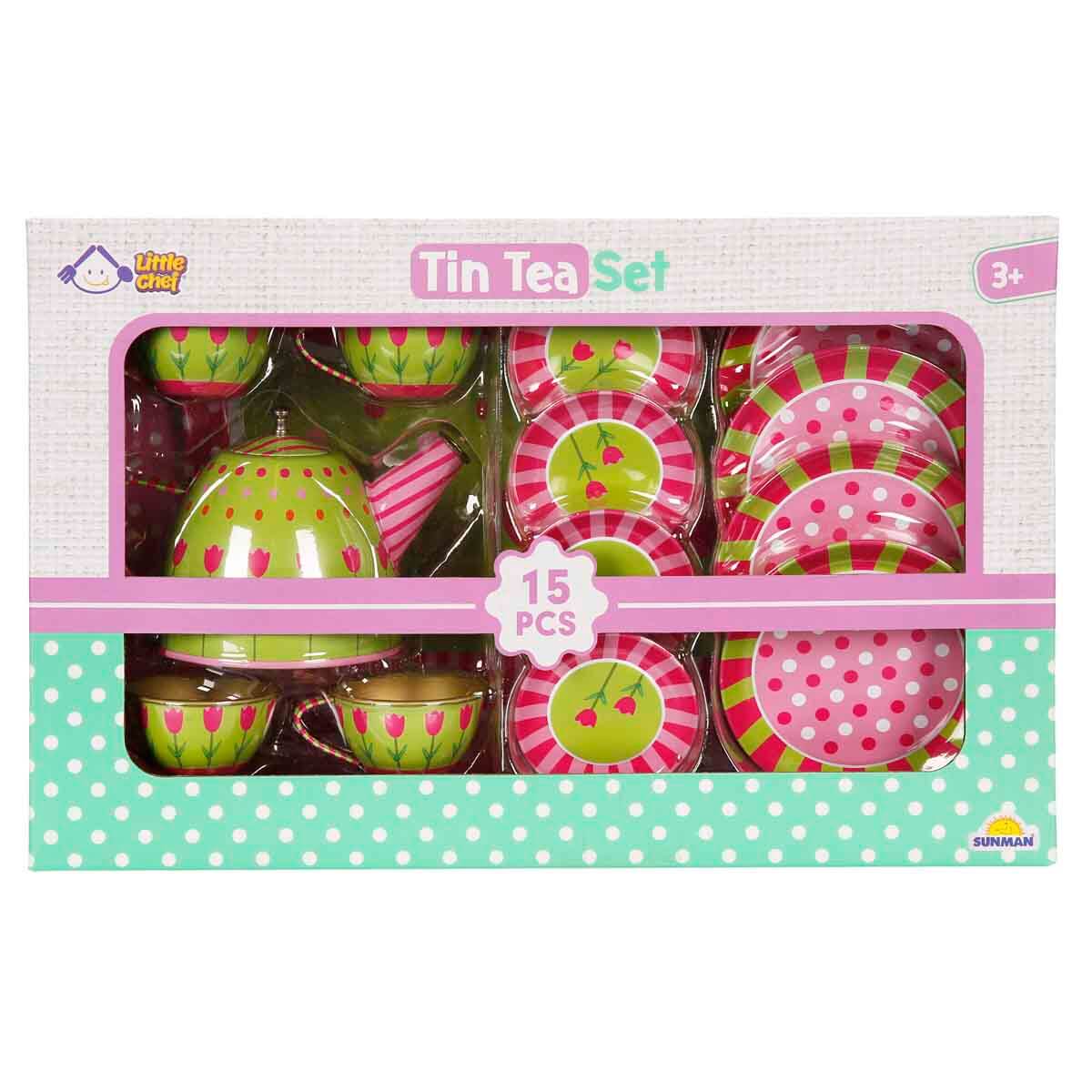 Little Chef Porselen Çay Takımı 15 Parça - Yeşil-Çiçek Desenli | Toyzz Shop