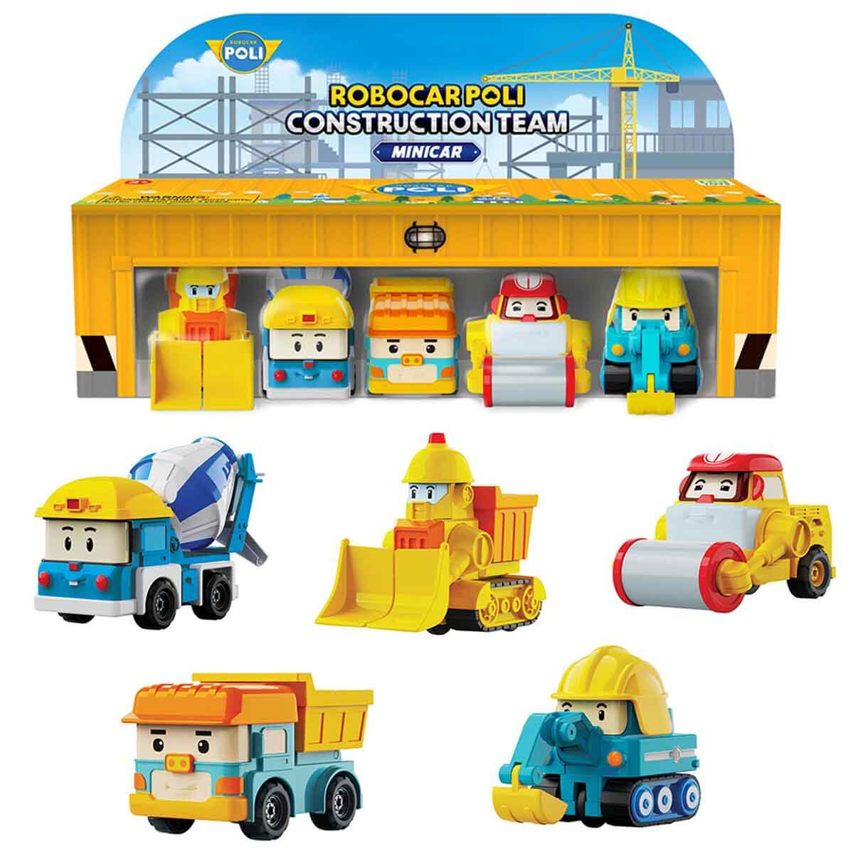Robocar Poli Mini İnşaat Araçları 5'li Set | Toyzz Shop