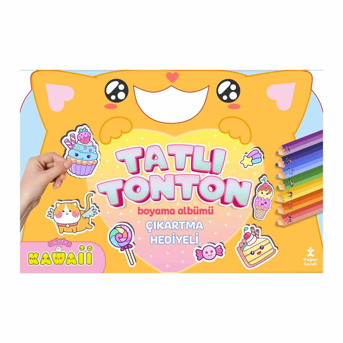 Kawaii Tatlı Tonton Çıkartma Hediyeli Boyama Albümü | Toyzz Shop