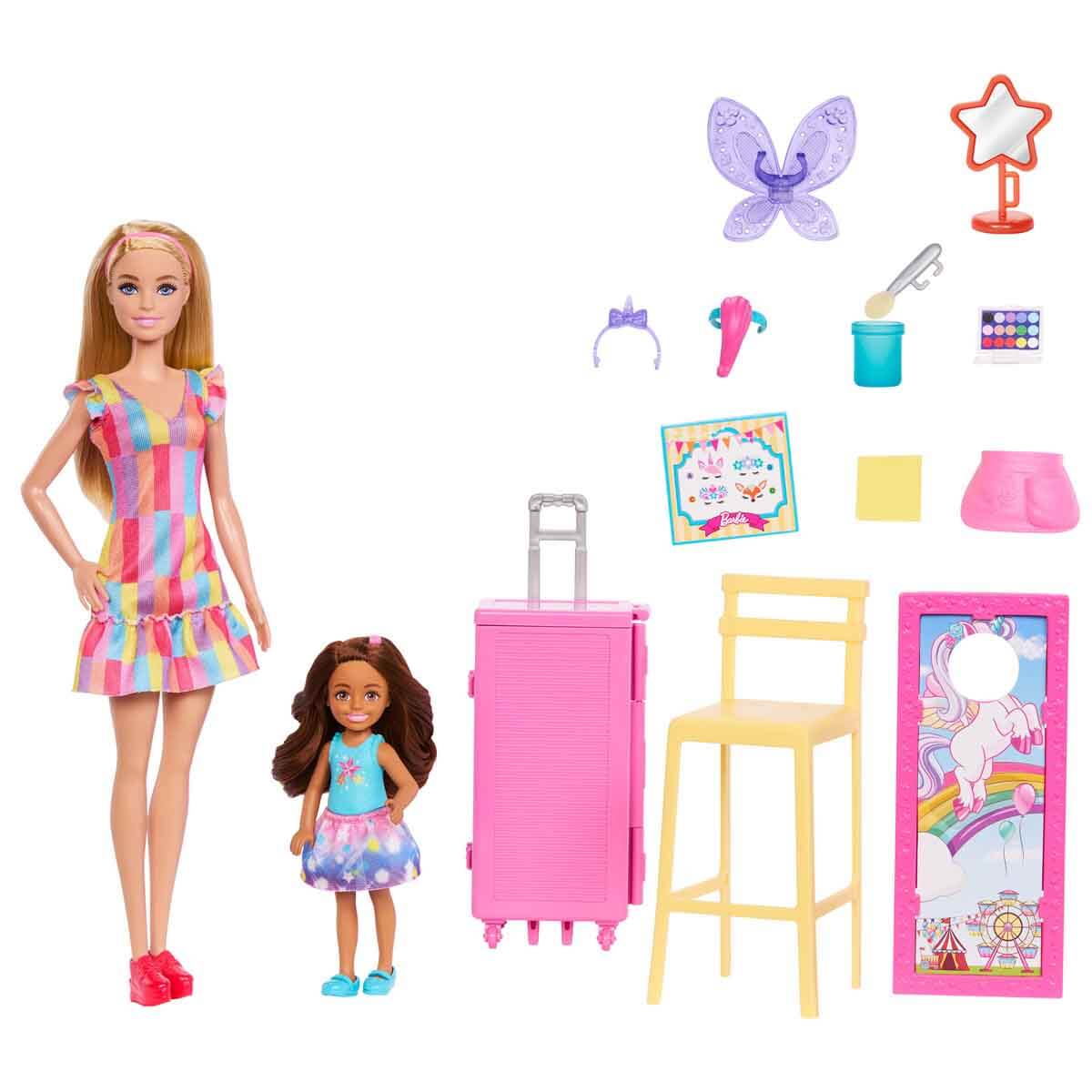 Barbie Karnaval Bebeği ve Yüz Boyama Oyun Seti JFL61 | Toyzz Shop