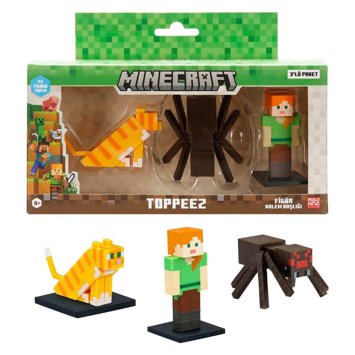 Minecraft 3D Toppeez Figür ve Kalem Başlığı 3’lü Paket - Spider ...