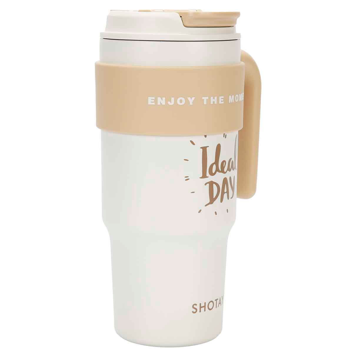 Ideal Day Yazılı Termos Kupa 1 L SHT-ST-8917 - Pembe | Toyzz Shop