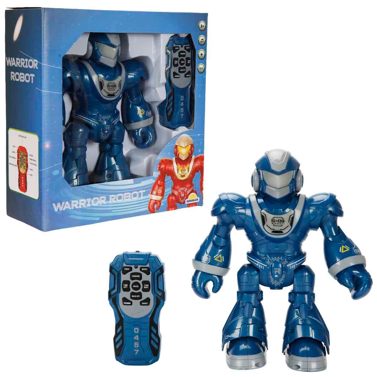 Sesli ve Işıklı Uzaktan Kumandalı Savaşçı Robot - Mavi | Toyzz Shop