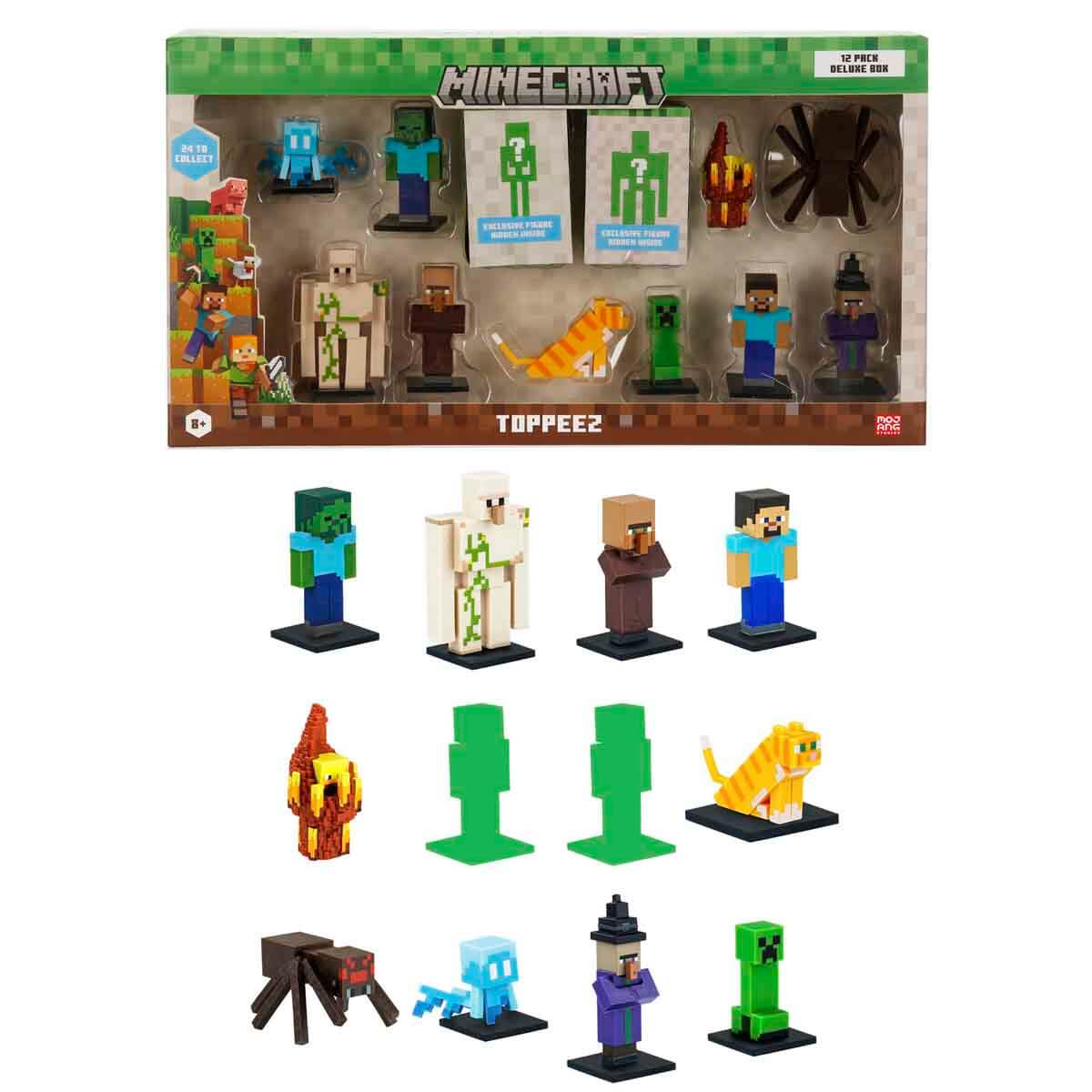 Minecraft 3D Toppeez Figür ve Kalem Başlığı 12'li Deluxe Set | Toyzz Shop