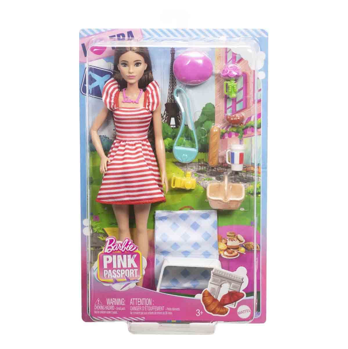 Barbie Dünyayı Geziyoruz Paris Macerası Bebek ve Aksesuar Seti HWH99 ...